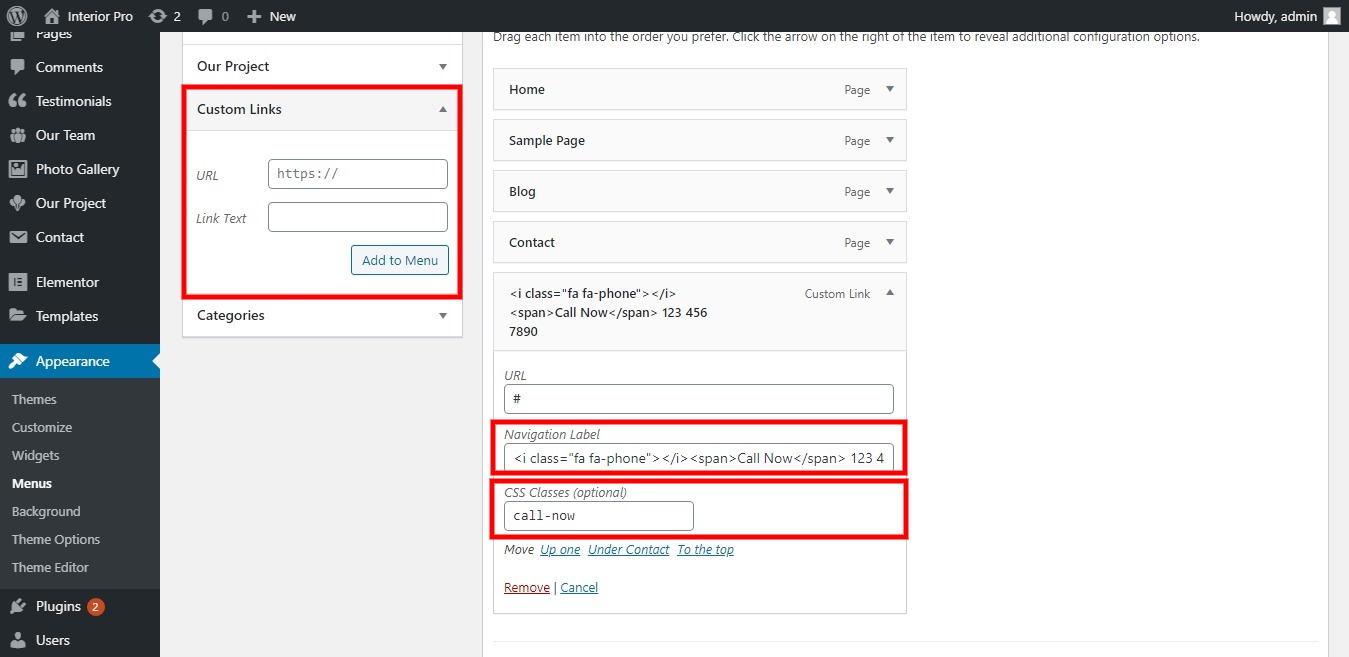 Set Navigation Call Now Button – Studiolism